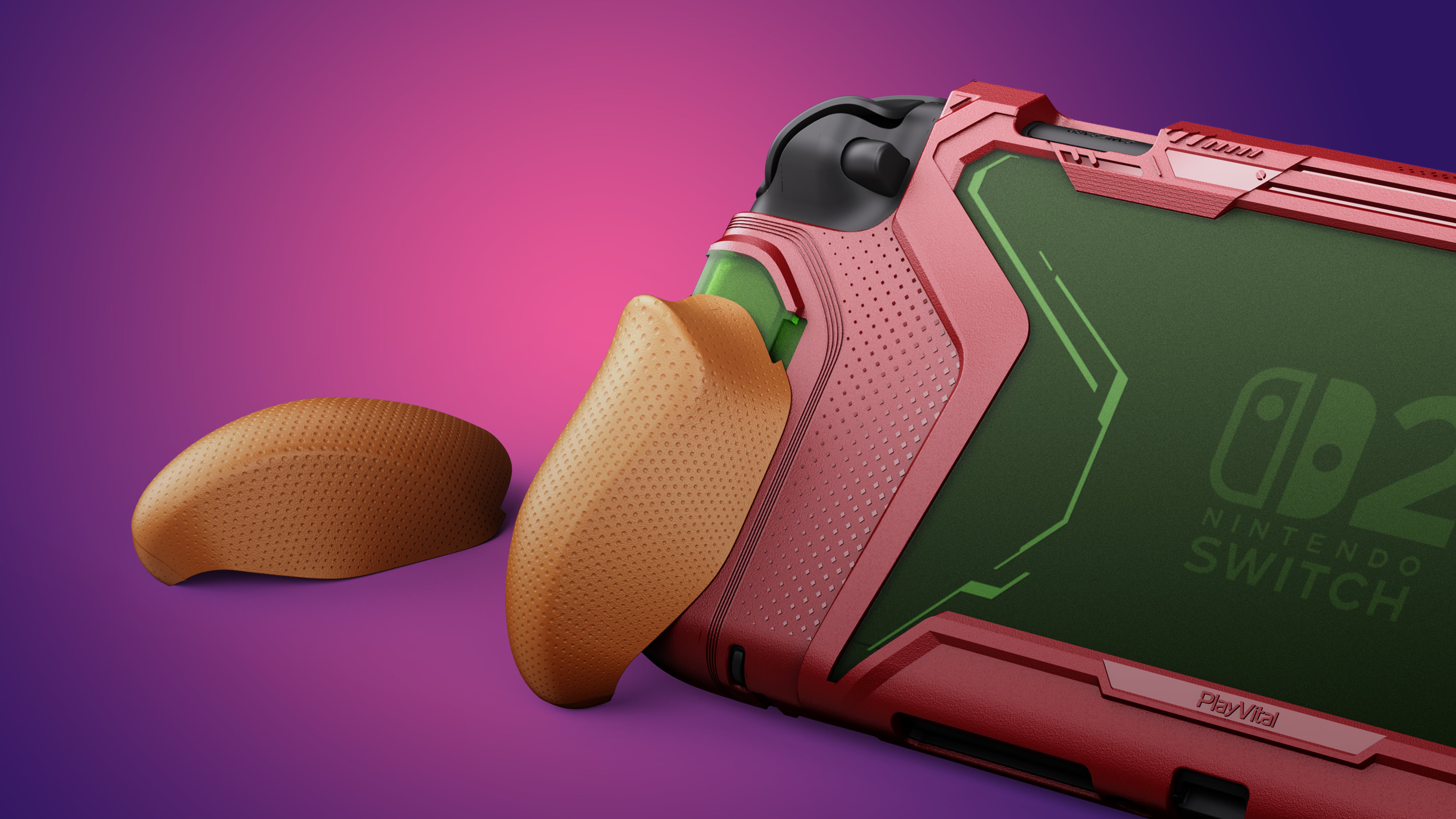 For Nintendo Switch 2 BEYOND-GRIP Protective Cover Red & Orange – PlayVital