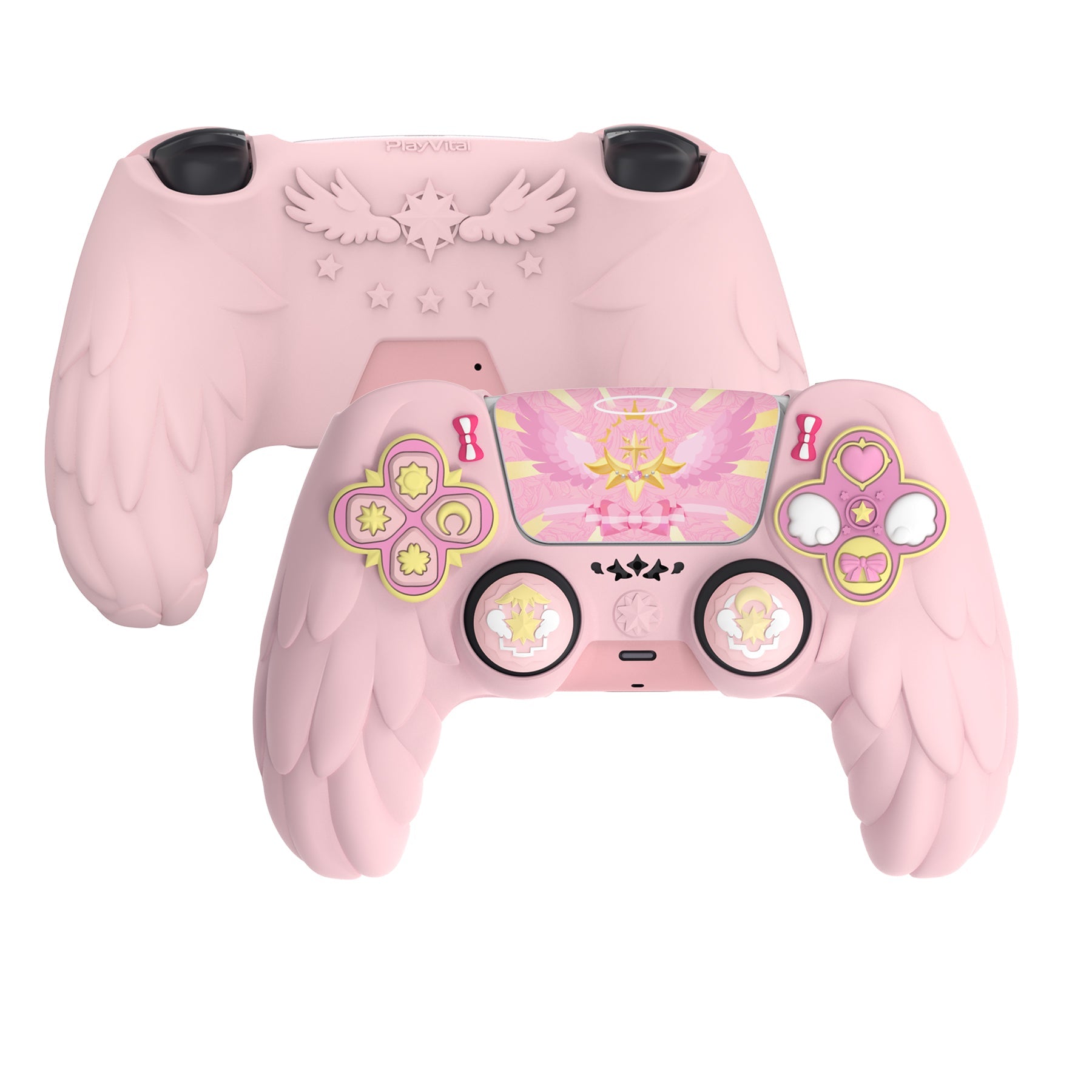 PlayVital Magic Wings Silicone Cover Skin for PS5 Controller with Thum
